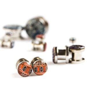 Steel Plugs With Circuit Board - Custom Size and Color - Geeky Ear ...