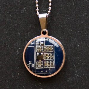REAL Circuit Board Necklace, 18mm Round, Gift for Computer Nerd ...