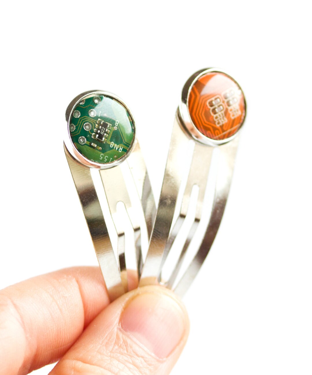 Geeky Hair Clip, 2 Pcs - Recycled Circuit Board - Bobby Pin for Techie ...
