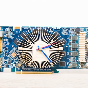Desk Clock, Geeky Office Clock, Nerdy Gift, Recycled Video Card Clock ...