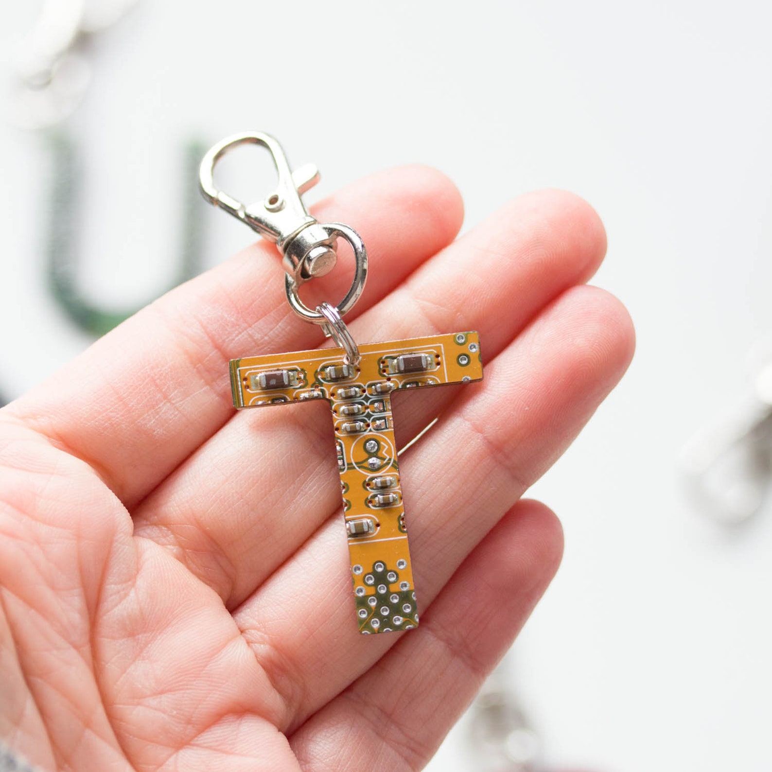 Personalized Keychain Recycled Circuit Board Keychain Bag - Etsy