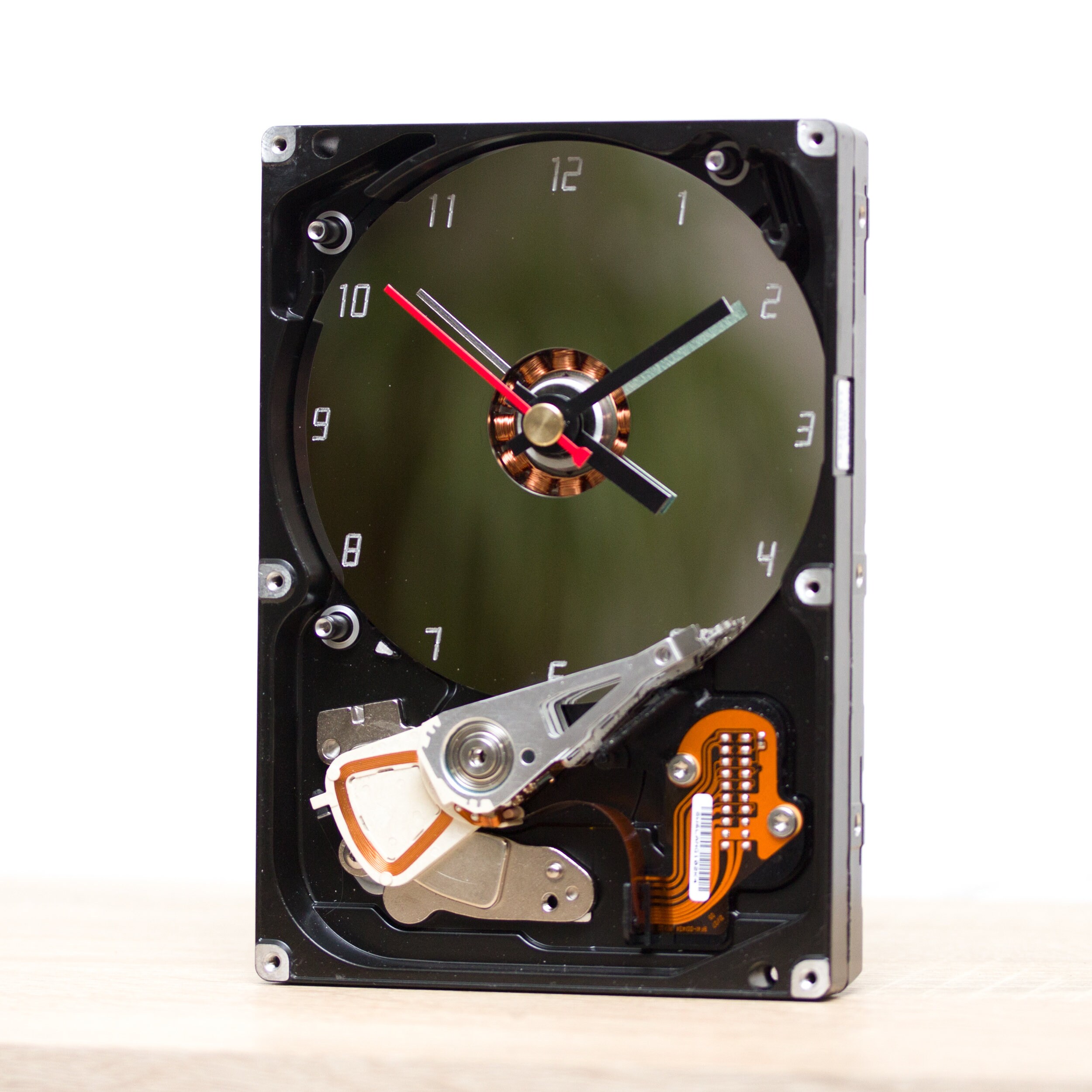 Desk Clock Made With Recycled Computer Hard Drive Clock HDD | Etsy