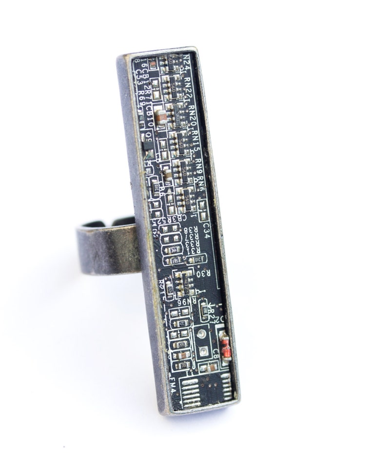 Statement Ring Unique Mens Ring Circuit Board Ring - Etsy