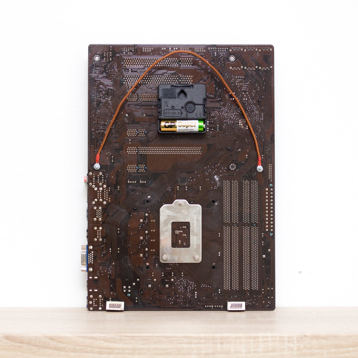 Wall Clock Made of Dark Brown Circuit Board With Bright Blue - Etsy