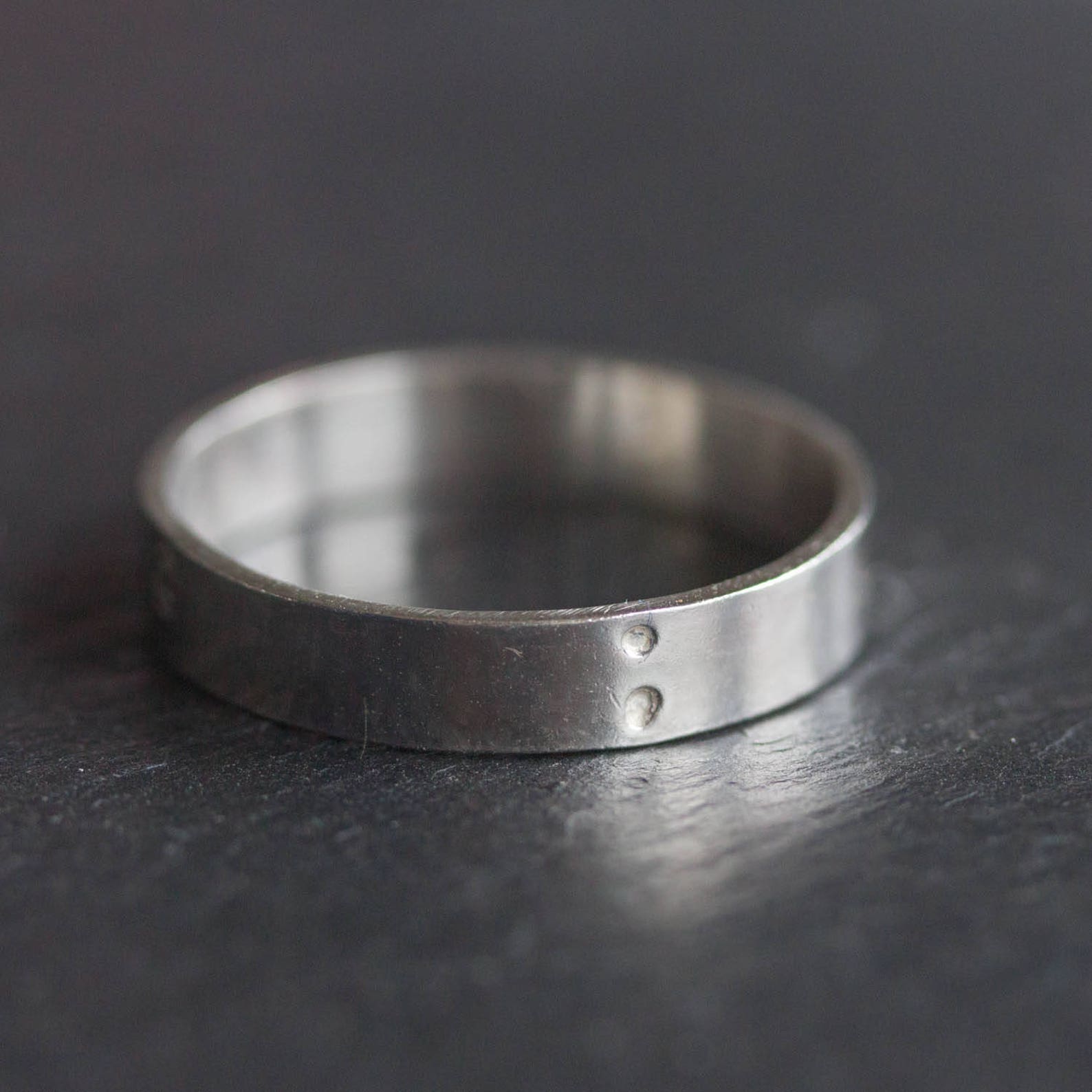 Semicolon Ring Hand Stamped Sterling Silver Ring | Etsy