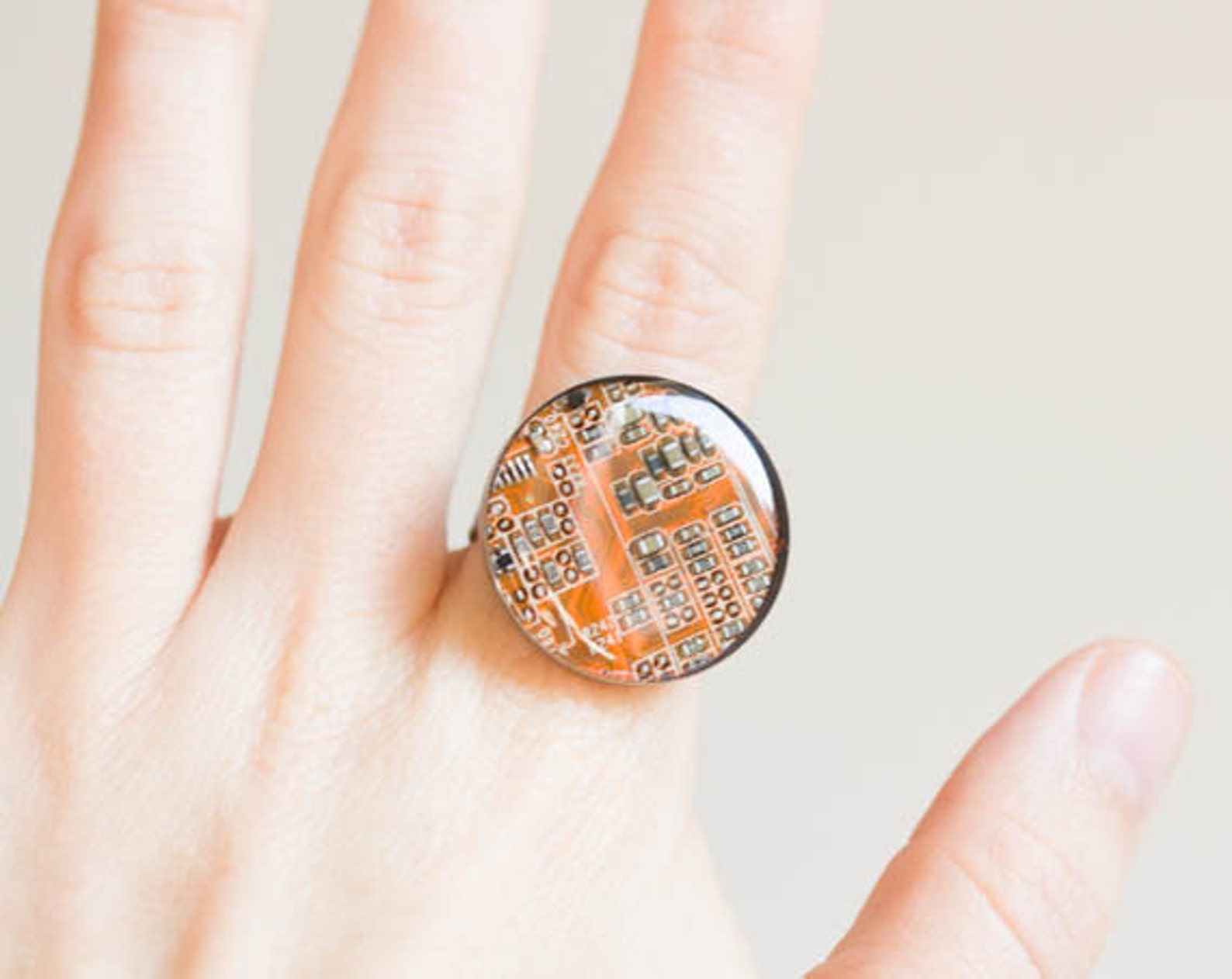 Big Round Ring Circuit Board Ring Computer Jewelry - Etsy