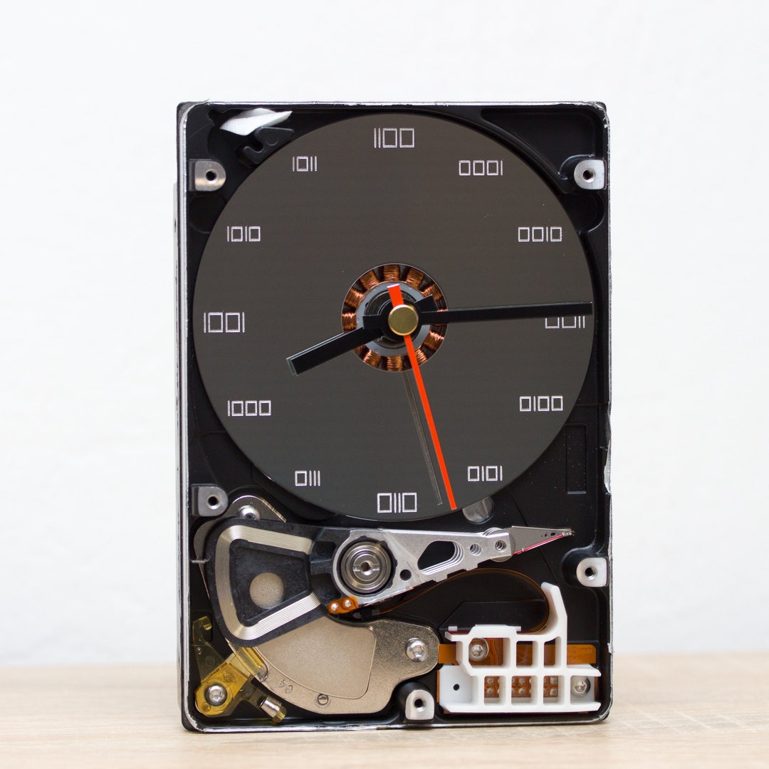 Desk Clock Recycled Computer Hard Drive Clock HDD Clock - Etsy