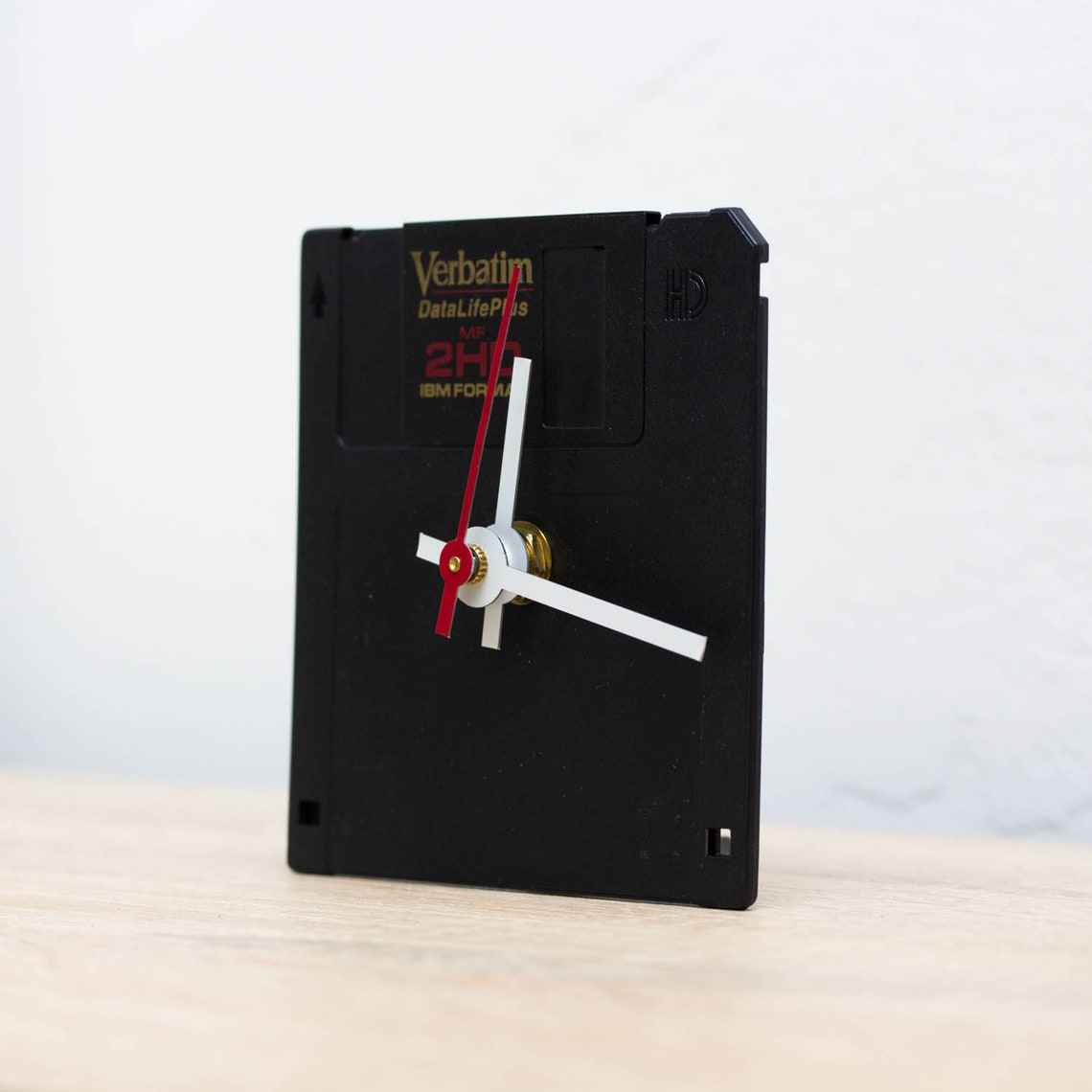 Unique Desk clock black recycled floppy disk clock ready to | Etsy