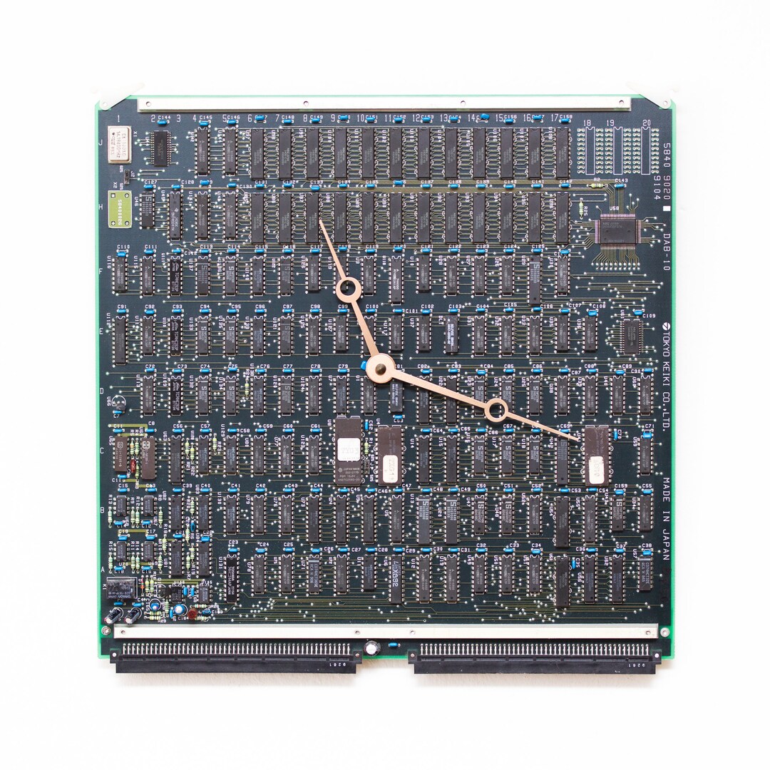 Wall Clock Made With Recycled Vintage Computer Motherboard - Ready to ...