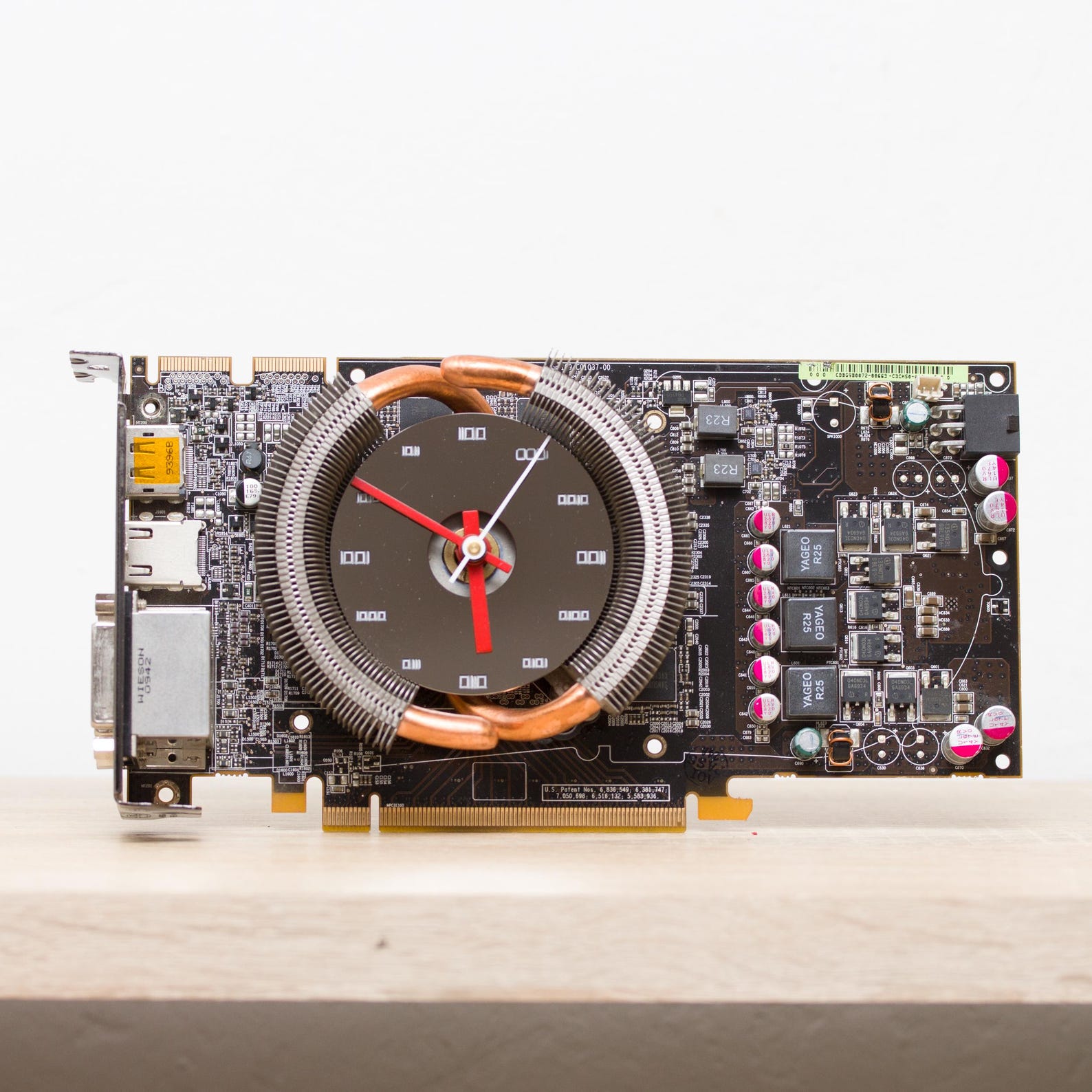 Desk Clock for Geeky Office - Recycled Black Graphics Card - Etsy
