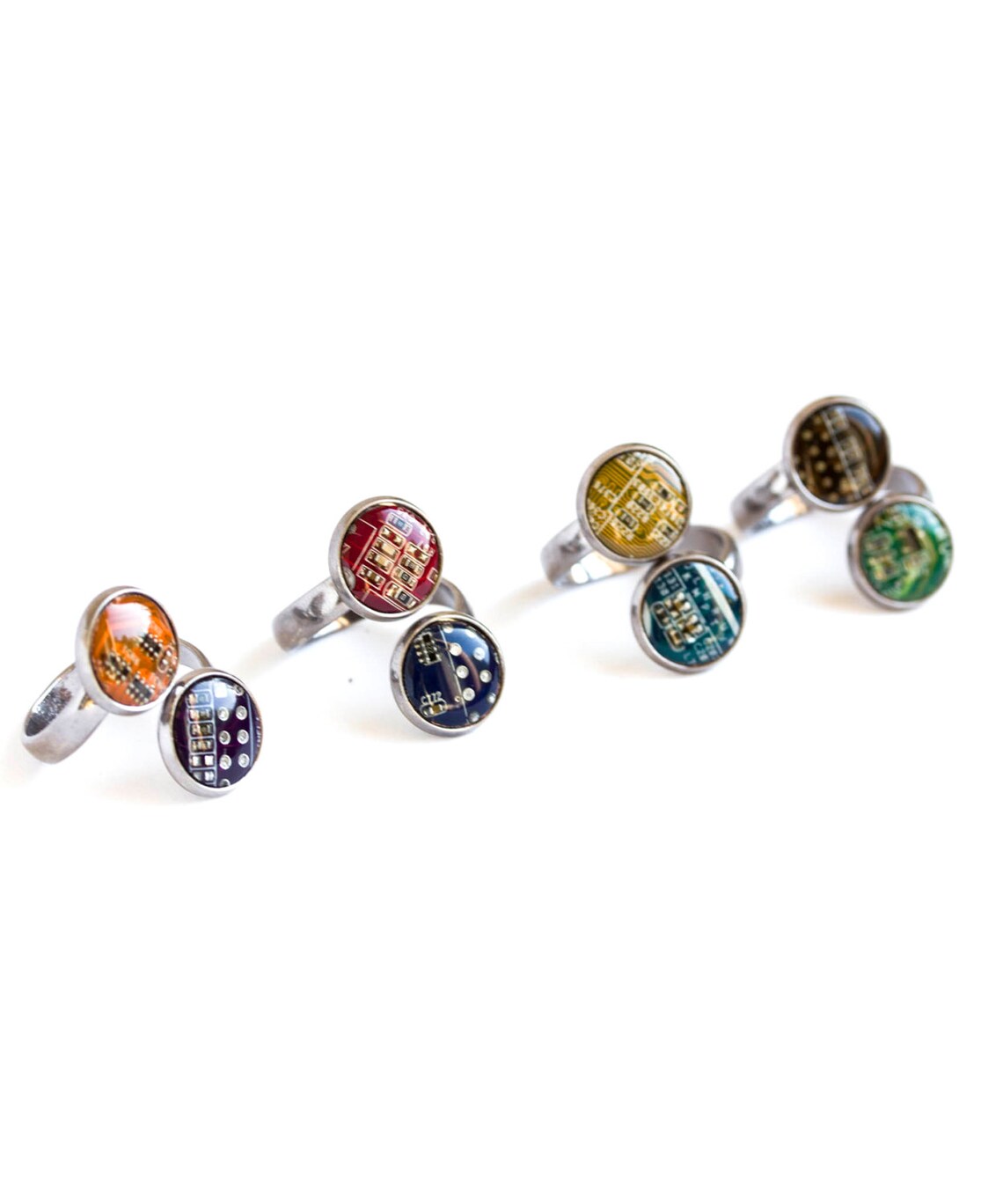 Geeky Double Ring Circuit Board Ring Statement Ring - Etsy