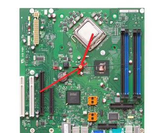 Geeky Wall Clock, Recycled Computer Motherboard With Two PCU, Green, Ready to Ship - Etsy