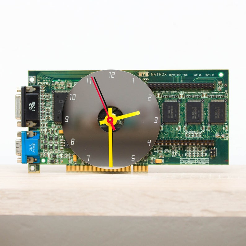 Desk Clock Unique Office Clock Recycled Video Card Clock | Etsy