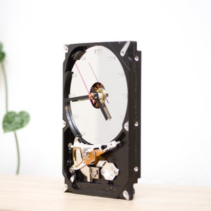Desk Clock Made With Recycled Computer Hard Drive, HDD Clock, Gift for ...