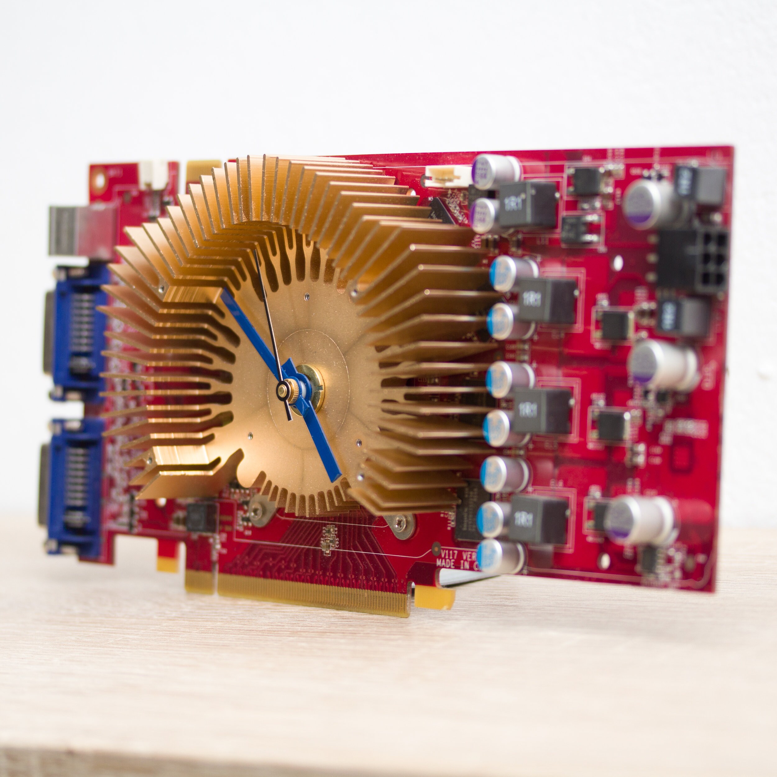 Desk Clock Made With Red Graphics Card - Etsy