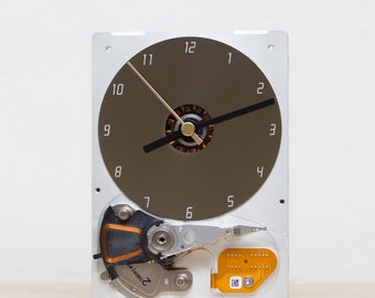 Desk Clock Recycled Computer Hard Drive Clock, HDD Clock, Gift for Dad ...