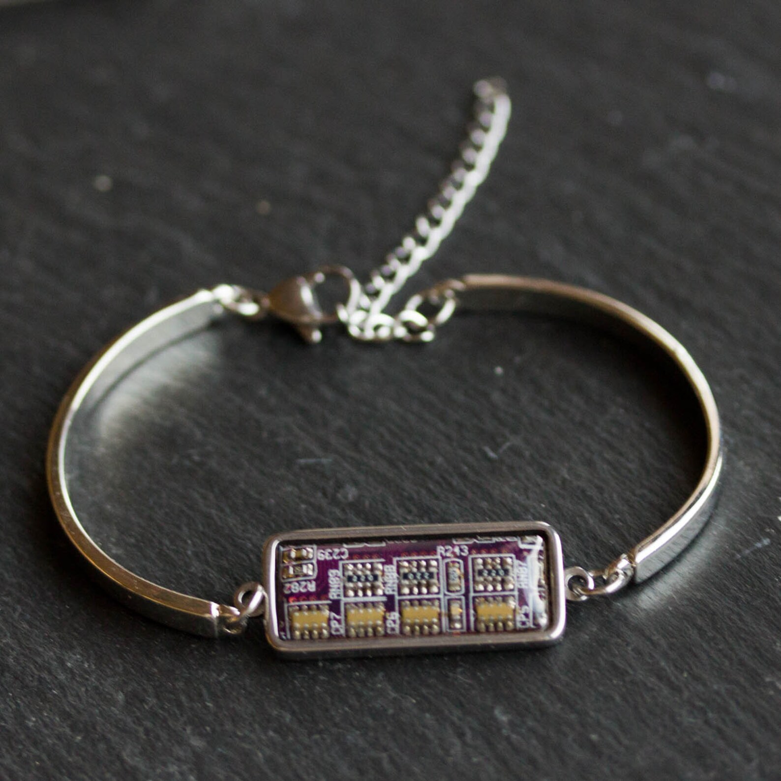 Recycled Circuit Board Bracelet Stainless Steel Unique | Etsy