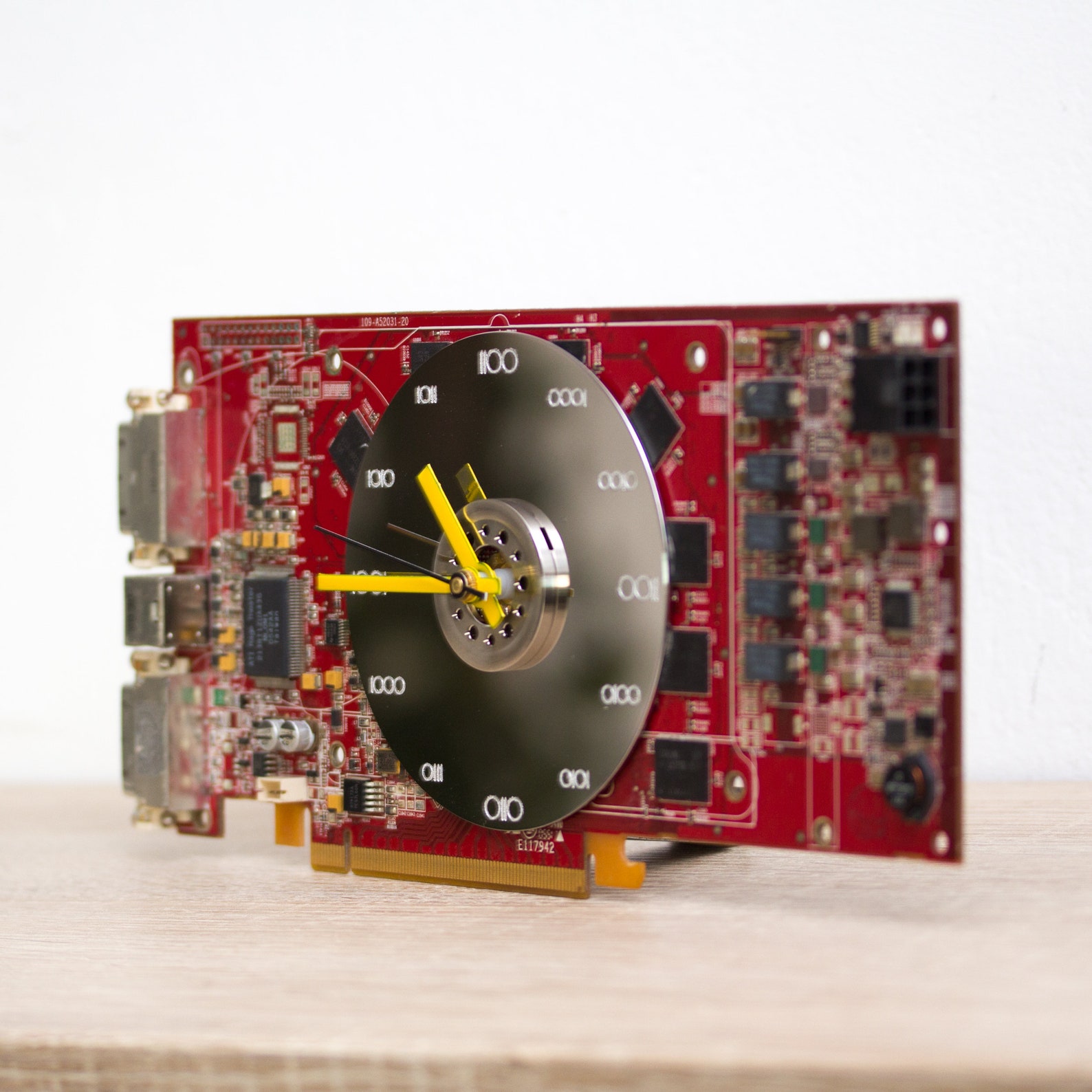 Desk Clock Made With Red Graphics Card - Etsy