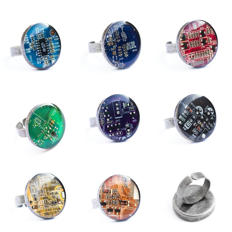 Big Round Ring Circuit Board Ring Computer Jewelry - Etsy