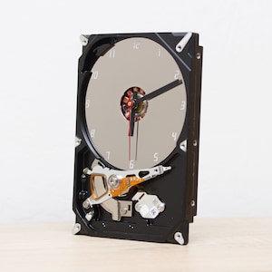 Desk Clock - Recycled Computer Hard Drive Clock, HDD Clock, Gift for ...