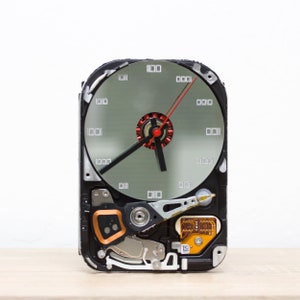 Desk Clock Made With Recycled Computer Hard Drive Clock HDD - Etsy