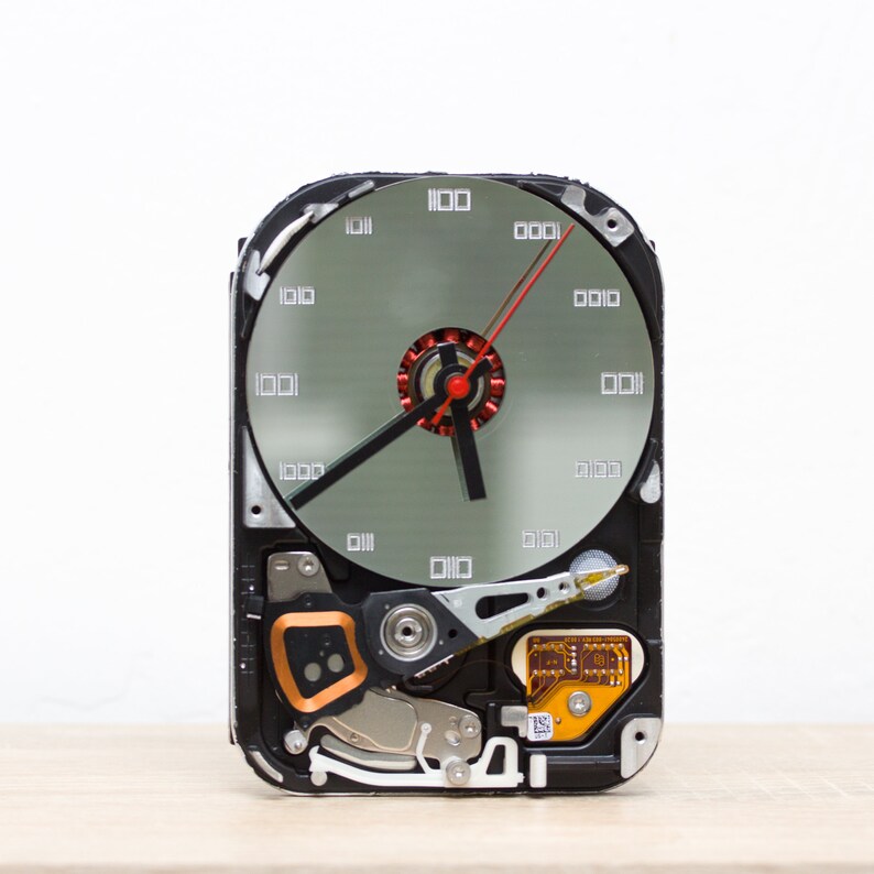 Desk Clock Made With Recycled Computer Hard Drive Clock HDD - Etsy