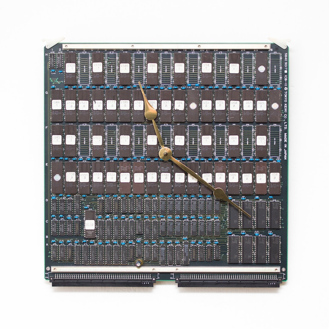 Wall Clock Made With Recycled Vintage Computer Motherboard - Ready to ...