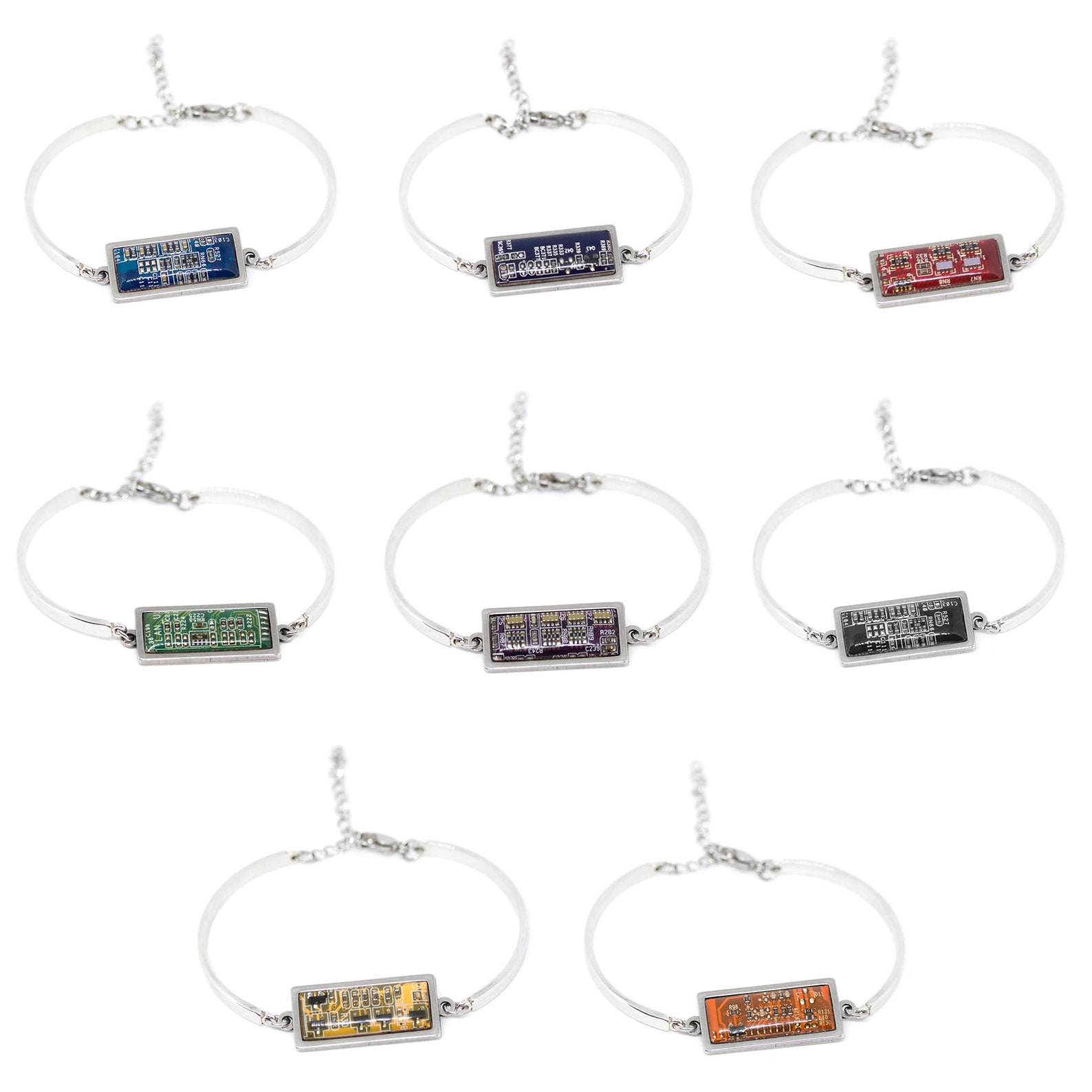 Recycled Circuit Board Bracelet Stainless Steel Unique | Etsy