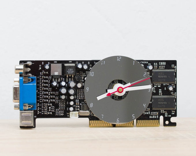 Desk Clock Recycled Slim Graphics Card Clock Unique Office | Etsy