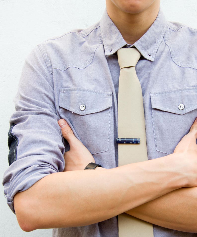 Short Tie Bar for a Skinny Tie - Circuit Board Tie Clip, Techie ...