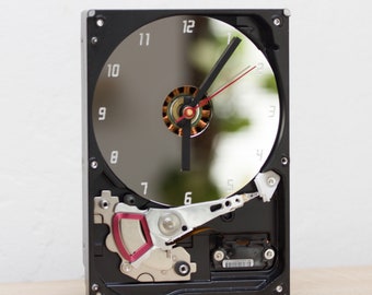 Desk Clock Made of a Recycled Computer Hard Drive HDD Clock Father's ...