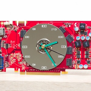 Desk Clock Made With Red Circuit Board, Geeky Office Clock, Recycled ...
