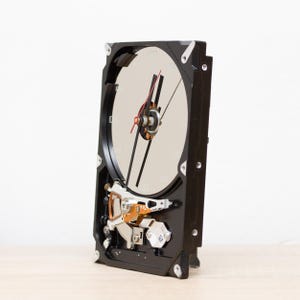 Desk Clock Made With Recycled Computer Hard Drive, HDD Clock, Gift for ...