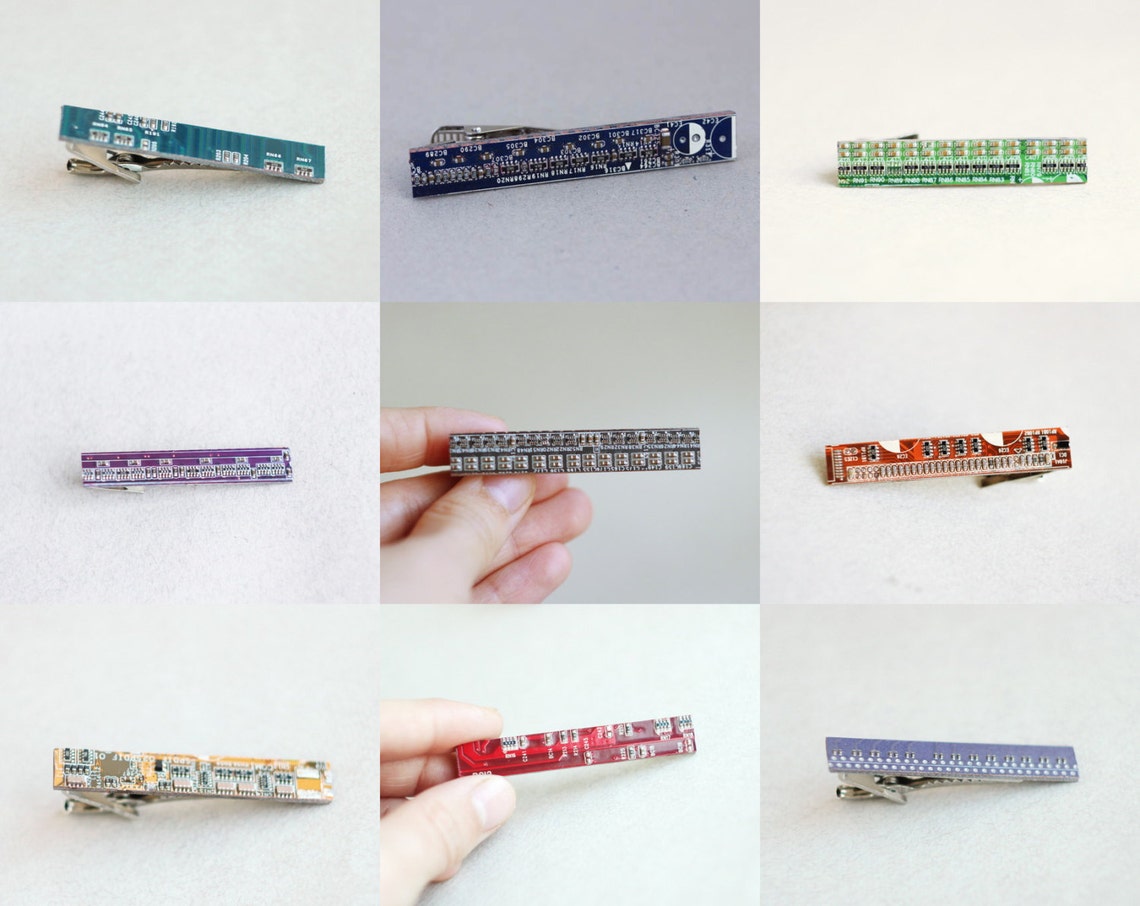Circuit Board Tie Clip - Geeky Computer Accessory, Palladium Plated - Etsy