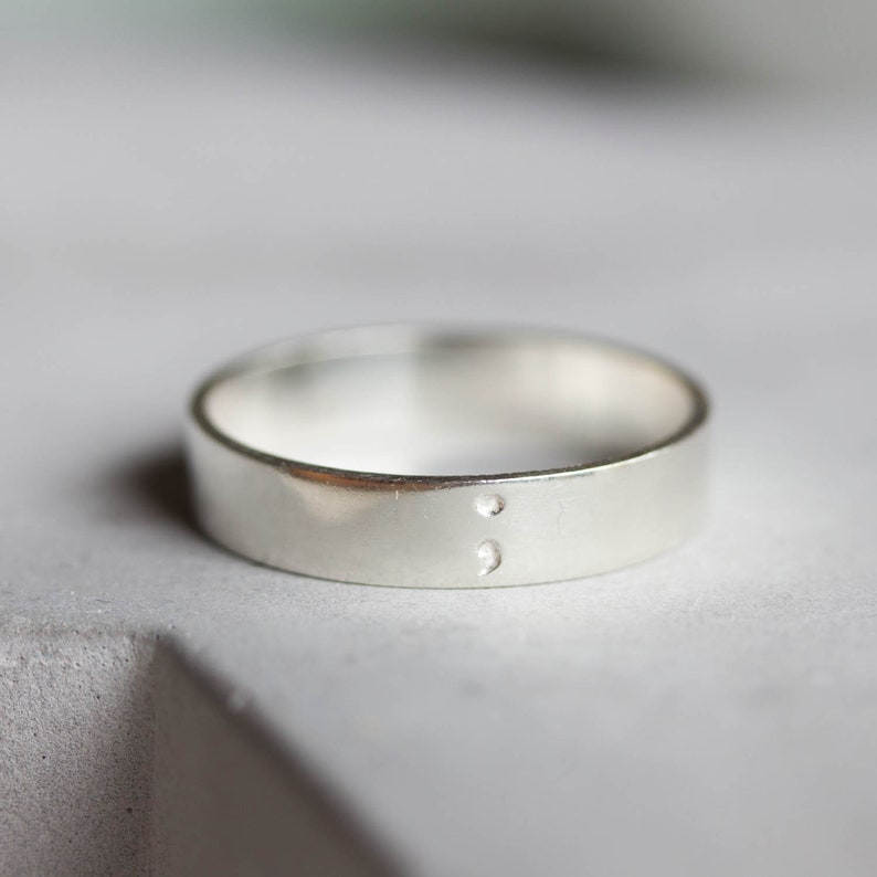 Semicolon Ring Hand Stamped Sterling Silver Ring | Etsy
