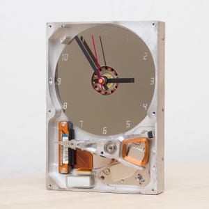 Desk Clock Made With Recycled Computer Hard Drive, HDD Clock, Gift for ...