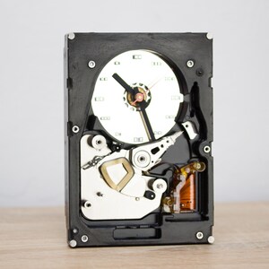 Desk Clock - Recycled Computer Hard Drive Clock - HDD Clock - Gift for ...
