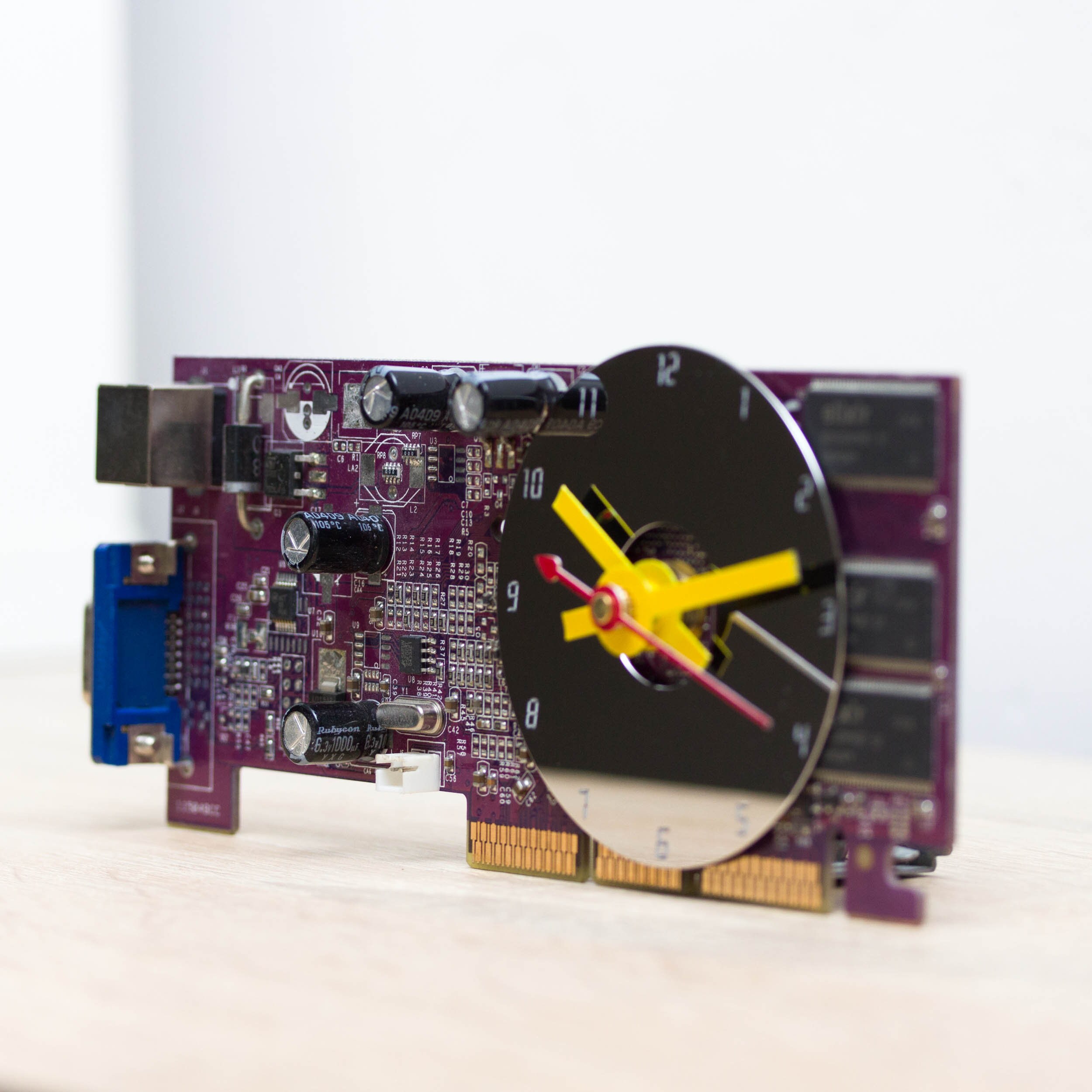 Desk clock Recycled slim graphics card clock unique office | Etsy