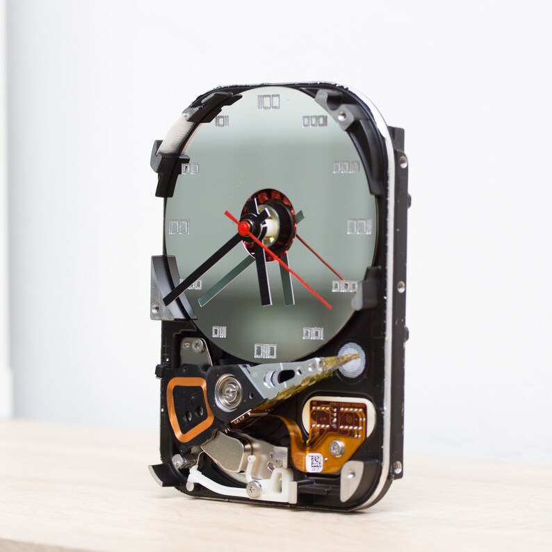 Desk Clock Made With Recycled Computer Hard Drive Clock HDD - Etsy