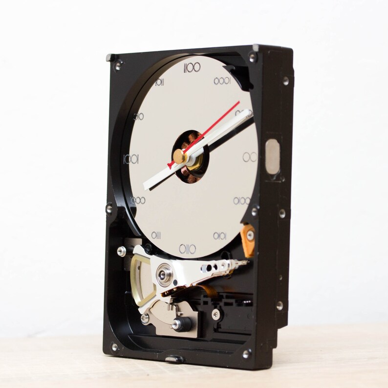Desk Clock Recycled Computer Hard Drive Clock HDD Clock | Etsy