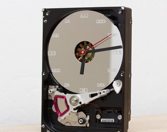 Desk Clock Recycled Computer Hard Drive Clock, HDD Clock, Gift for Dad ...