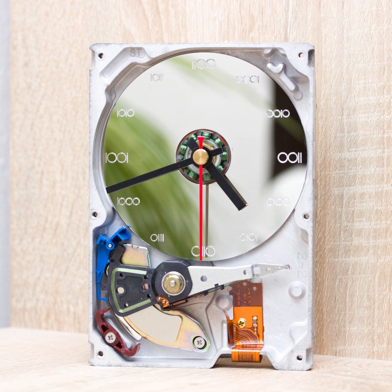 Desk Clock Recycled Computer Hard Drive Clock HDD Clock - Etsy