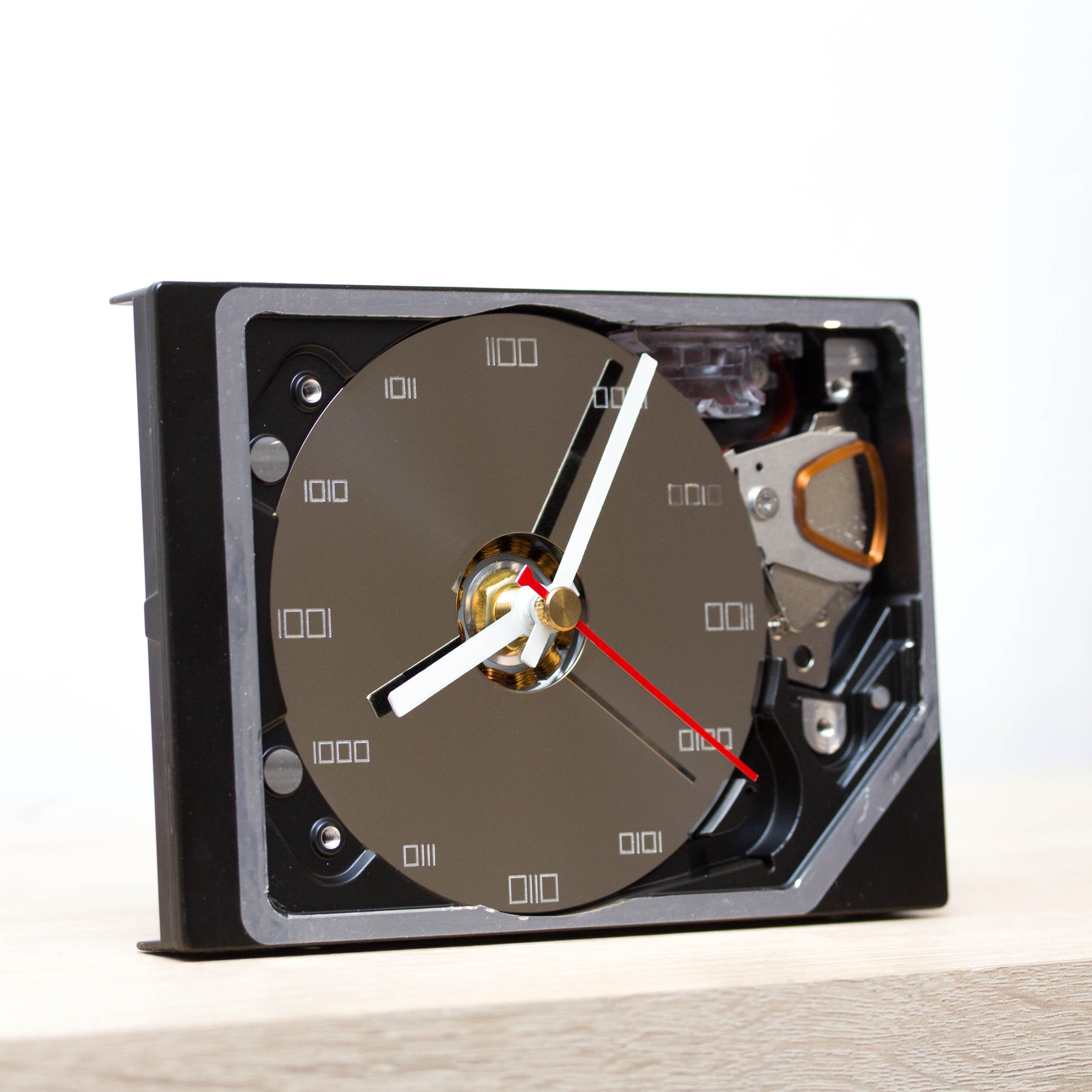 Home Décor Home & Living Desk clock made with recycled Computer hard drive clock c9626 gift for ...