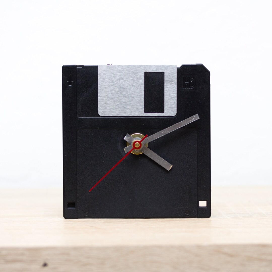 Unique Desk Clock Black Recycled Floppy Disk Clock Ready to - Etsy