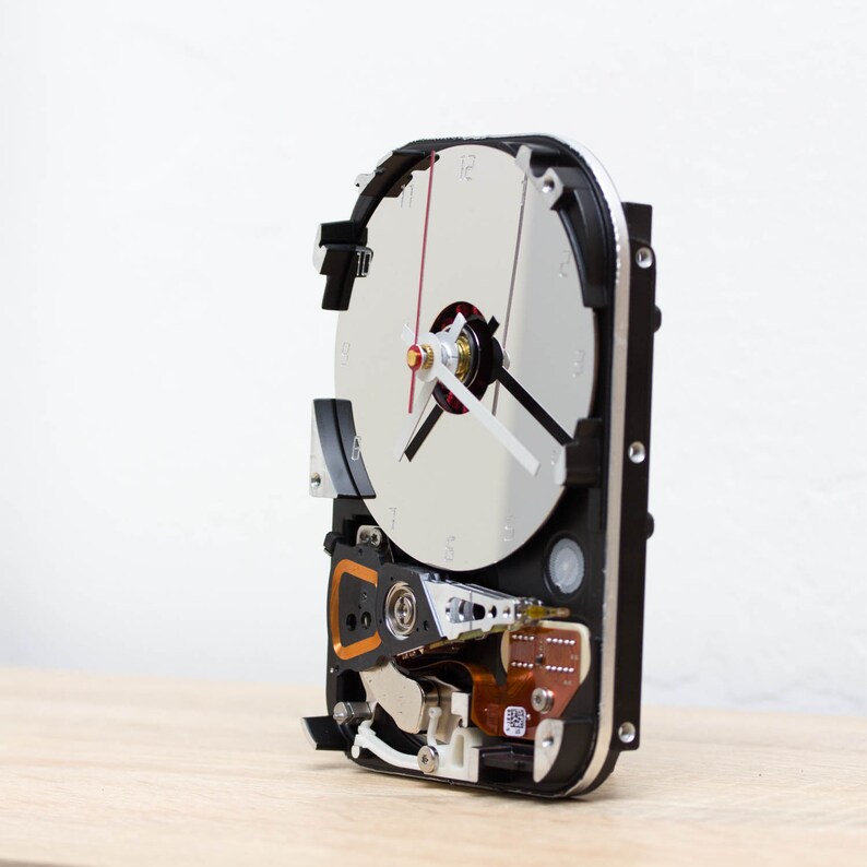 Desk Clock Made With Recycled Computer Hard Drive Clock HDD | Etsy
