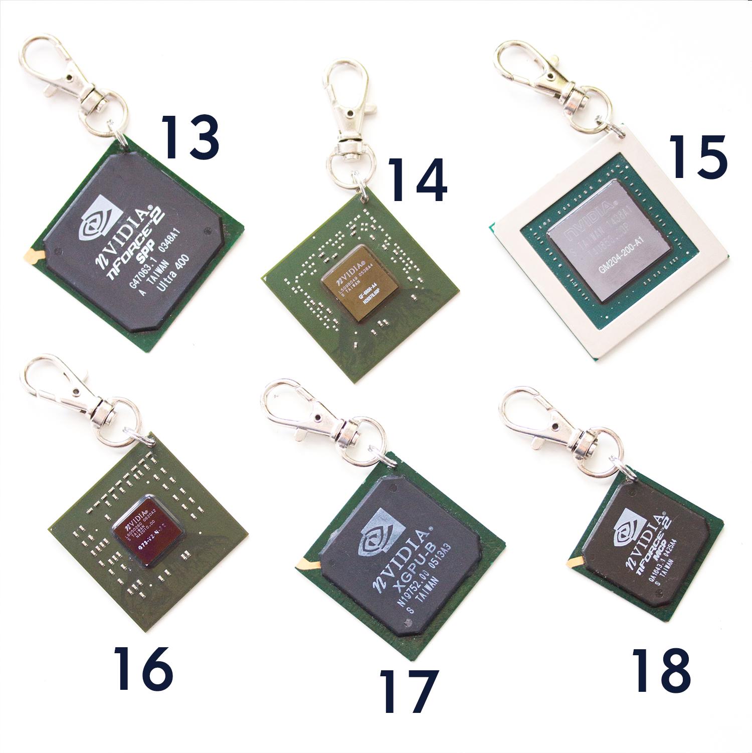 Chipset Keychain, Recycled Computer Keychain, Nvidia Graphic Processor ...