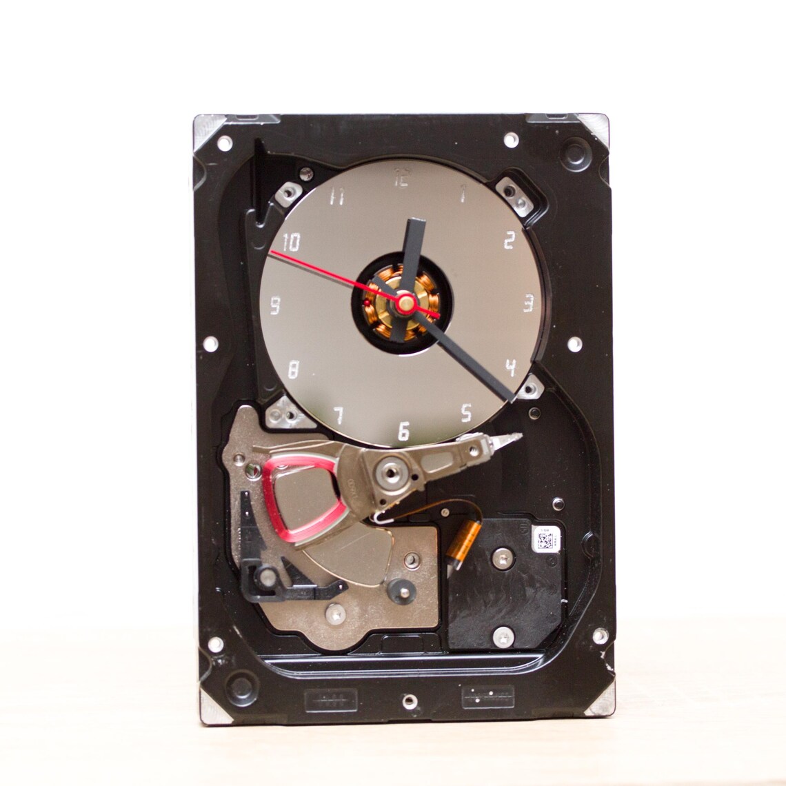 Desk Clock Made With Recycled Computer Hard Drive, HDD Clock, Gift for ...