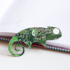 Circuit Board Chameleon Lizard - Brooch, Keychain or Bag Tag - Recycled ...