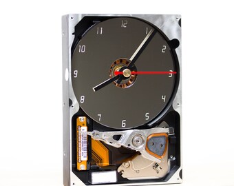 Desk Clock Made With Recycled Computer Hard Drive Clock HDD | Etsy