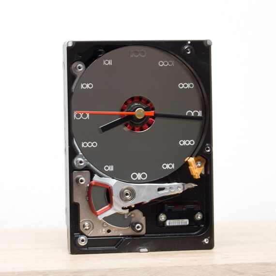 Desk Clock Made With Recycled Computer Hard Drive Clock HDD - Etsy